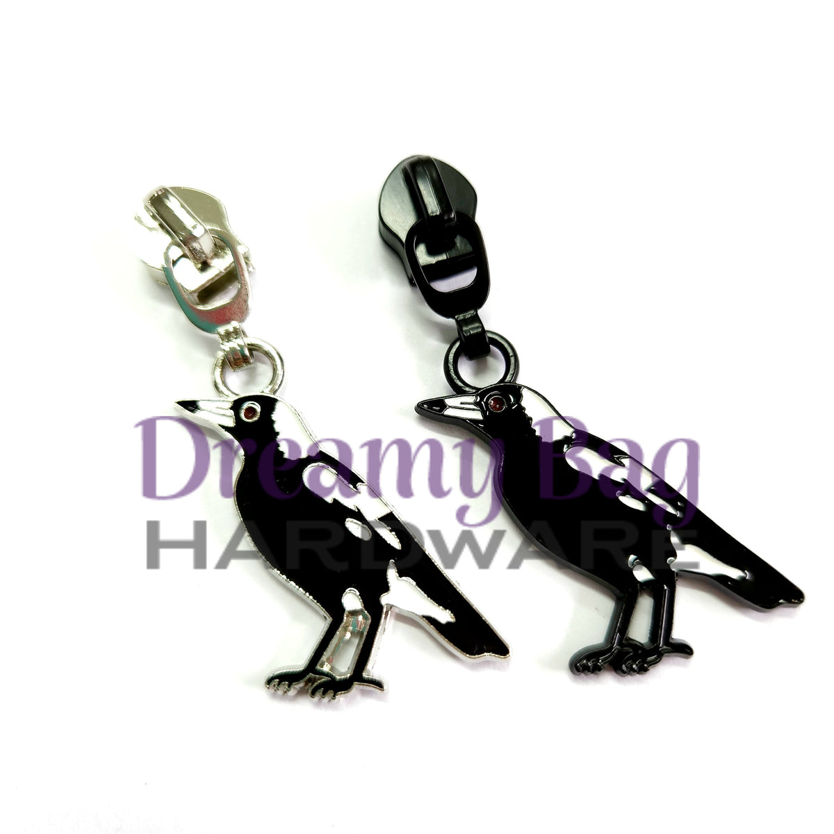 #5 Zipper Pull Magpie Bird – Dreamy Bag Hardware Pty Ltd