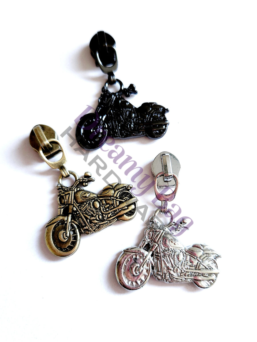 #5 Zipper Pull Motorbike/ Motorcycle – Dreamy Bag Hardware Pty Ltd