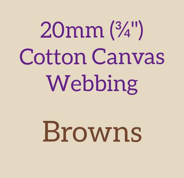 20mm (3/4") Cotton Canvas Webbing Solid Browns – Dreamy Bag Hardware ...