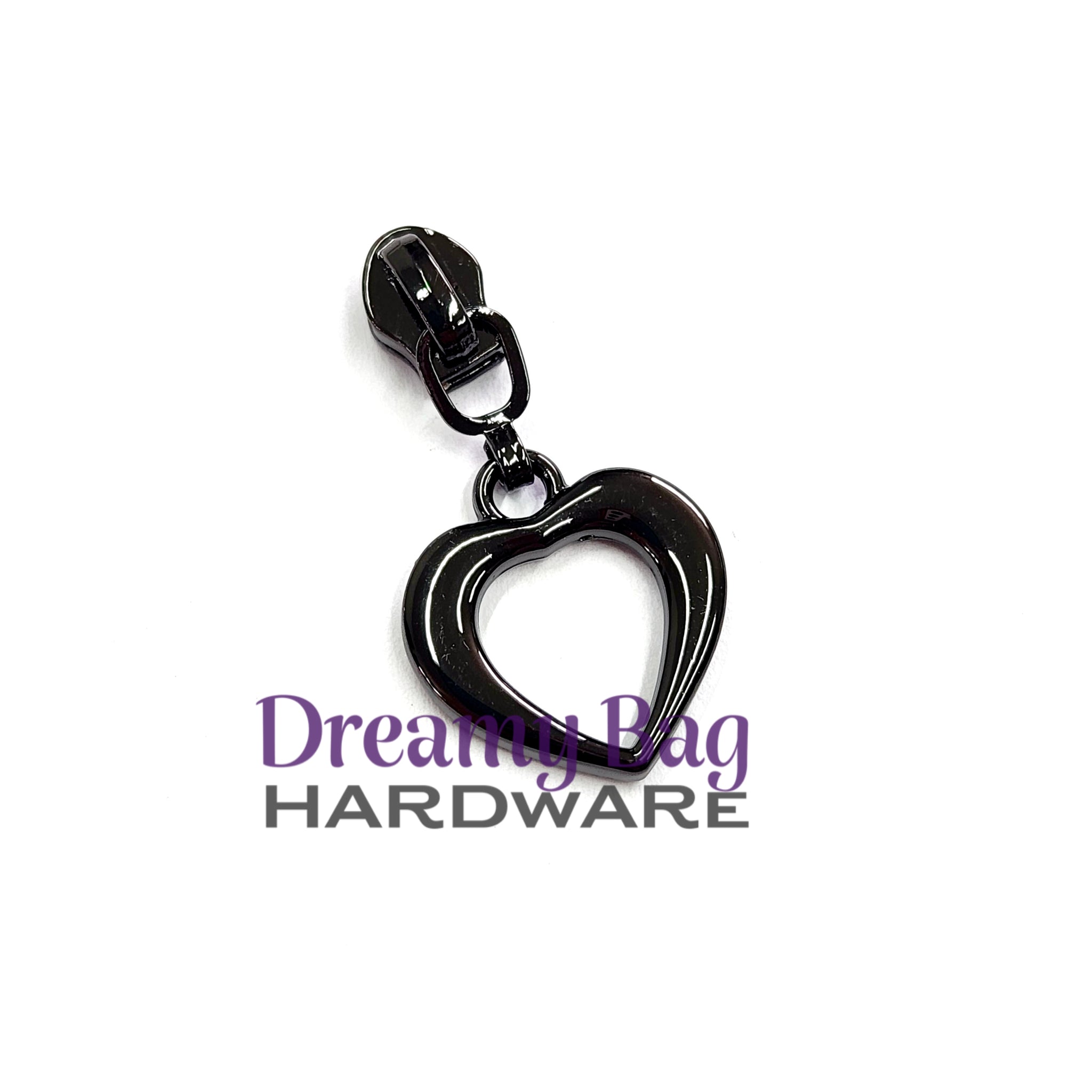 #3 and #5 Zipper Pull Heart – Dreamy Bag Hardware Pty Ltd