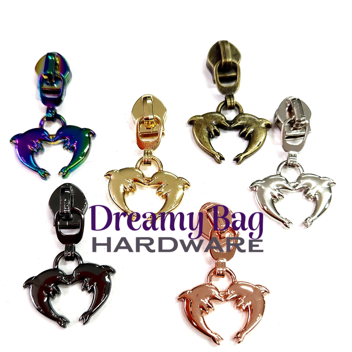 #5 Zipper Pull Dolphin – Dreamy Bag Hardware Pty Ltd