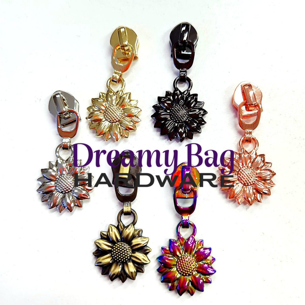 #5 Zipper Pull Sunflower – Dreamy Bag Hardware Pty Ltd